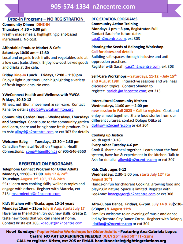 Hamilton Community Food Centre | Neighbour to Neighbour Centre
